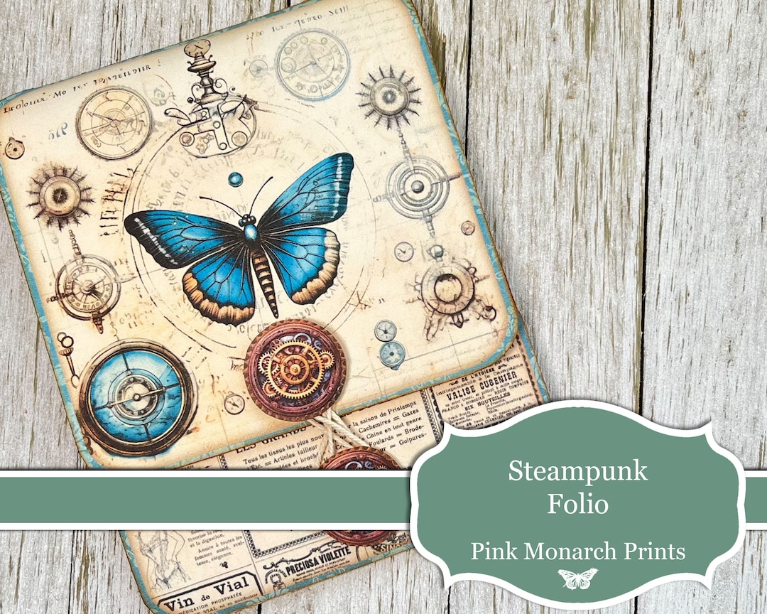 Steampunk Folio, Printable Paper Kit, Junk Journal Kit, Digital Junk ...