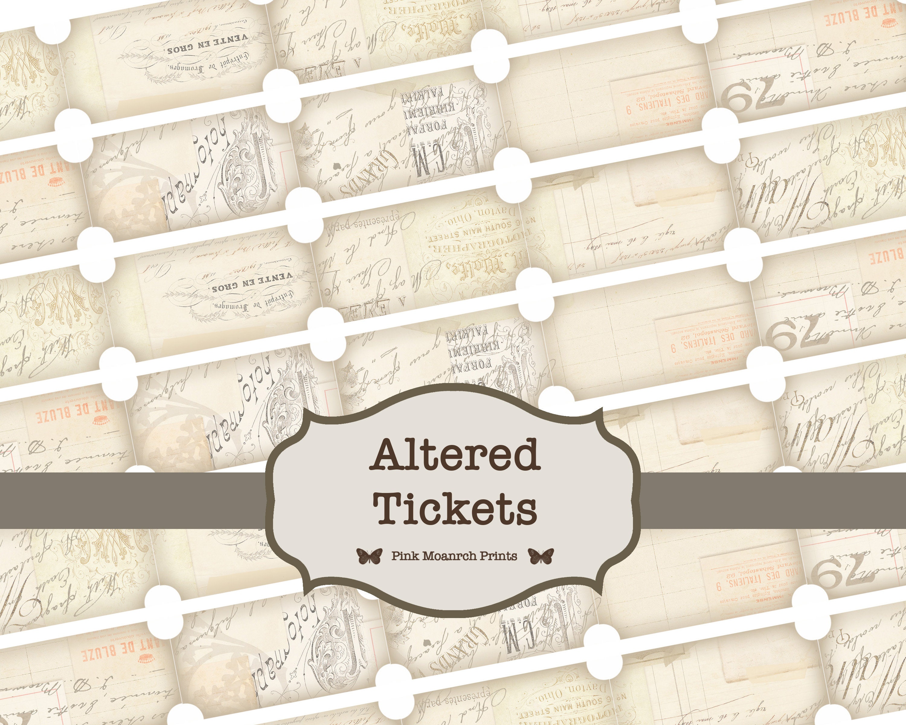 Printable Tickets Junk Journal Ephemera Digital Tickets - Etsy