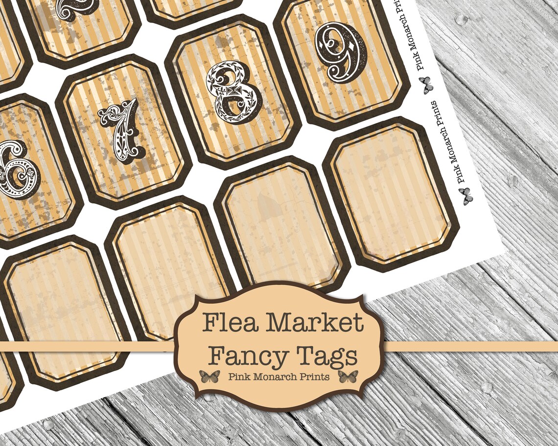 Flea Market Tags Vintage Ephemera Junk Journal Kits Vintage | Etsy