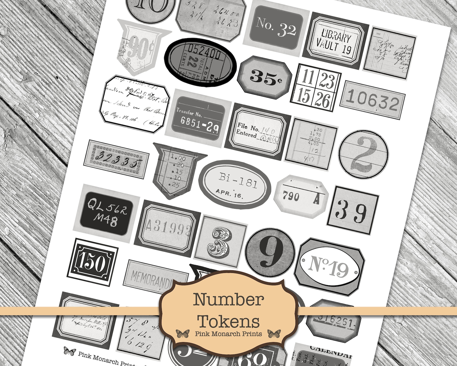Number Tokens Junk Journaling Labels Words for Junk - Etsy UK