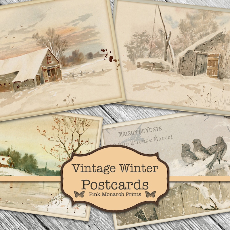 Winter Vintage Postcards - Etsy