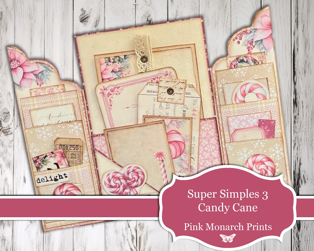 Candy Cane Super Simples 3, Junk Journal Kit, Junk Journal, Folio, Junk ...