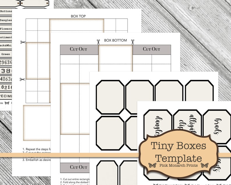 Tiny Boxes Template: Printable Junk Journal Ephemera (digital Download ...