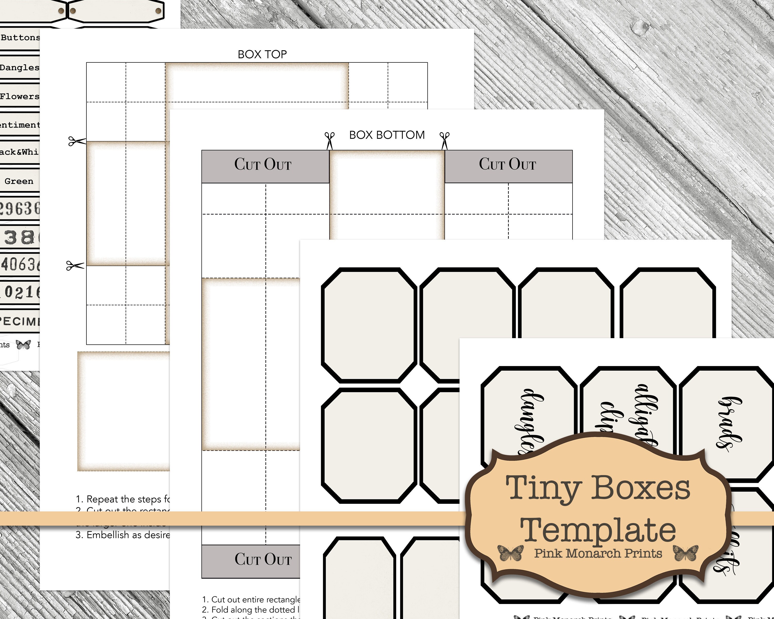 Tiny Boxes Template: Printable Junk Journal Ephemera (digital Download ...