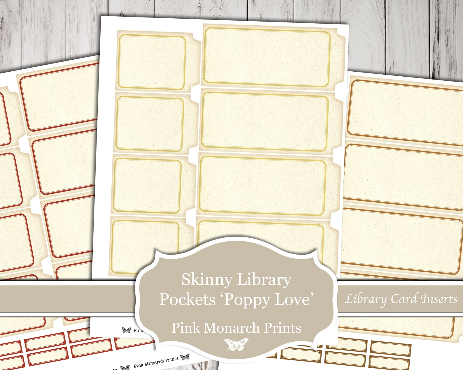 Skinny Library Pockets, Botanical, Pockets, Poppy Love Collection ...