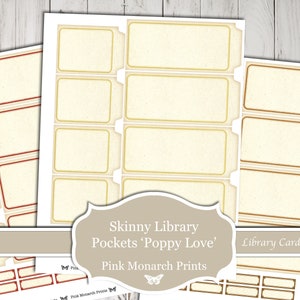 Skinny Library Pockets, Botanical, Pockets, Poppy Love Collection ...