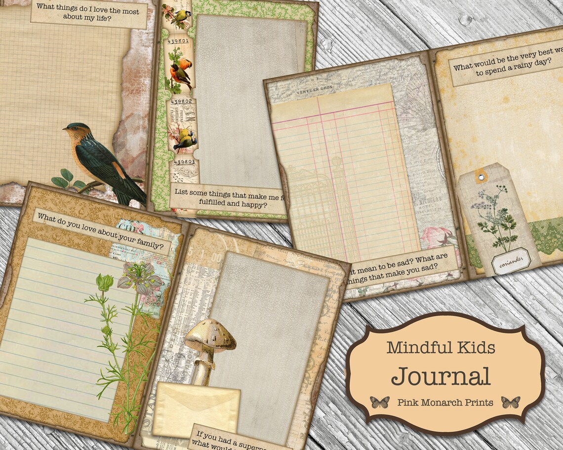 Mindfulness Journal for Kids, Junk Journal Kit , Homeschooling Journal ...