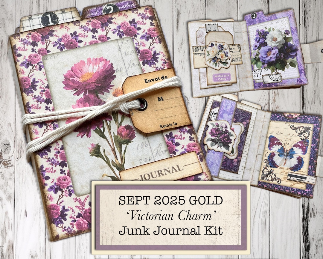 Mini Junk Journal, Sept 2025 Gold Project, Folio, Digital Product, Junk ...