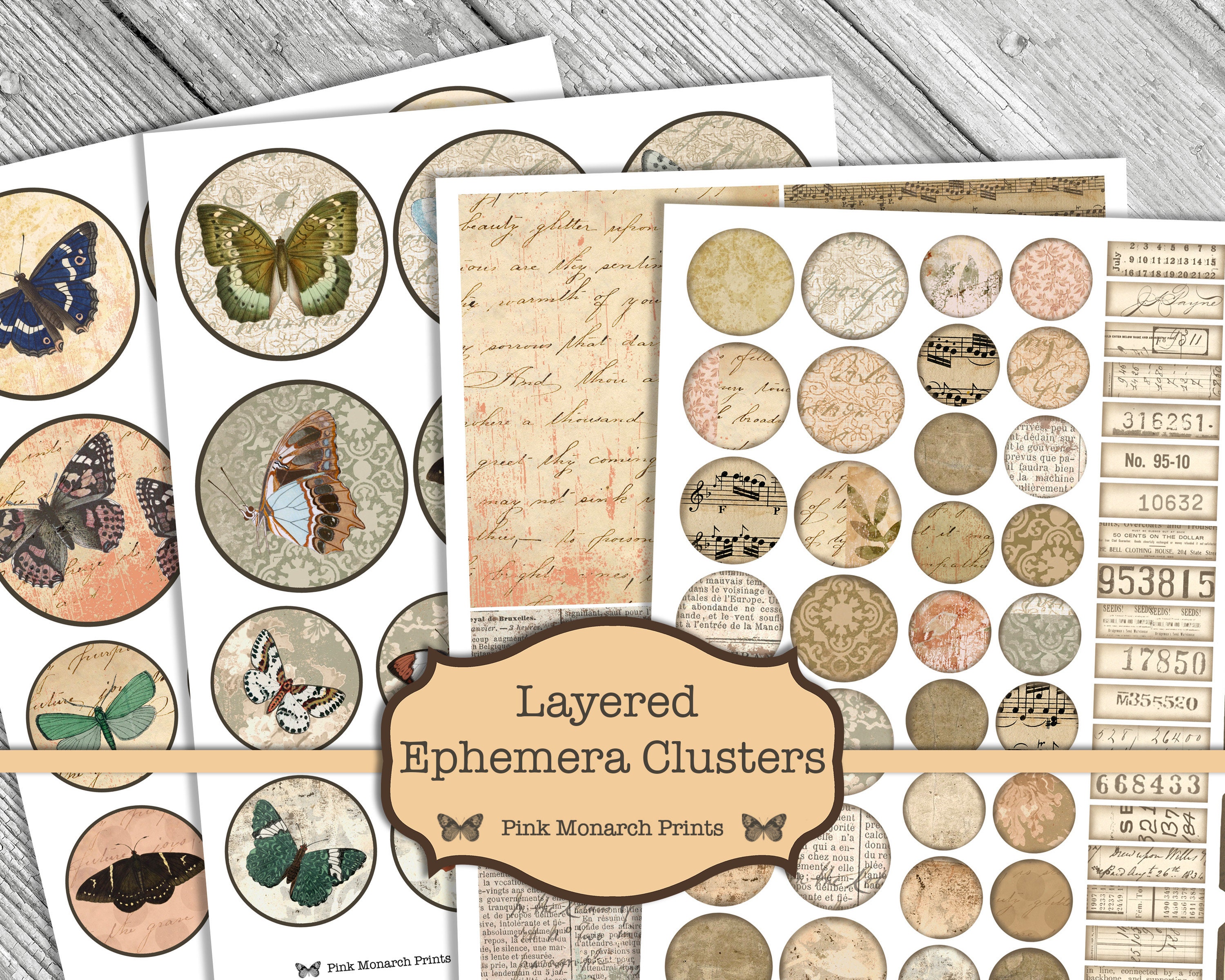 Junk Journal Clusters Butterfly Ephemera Shabby Chic - Etsy