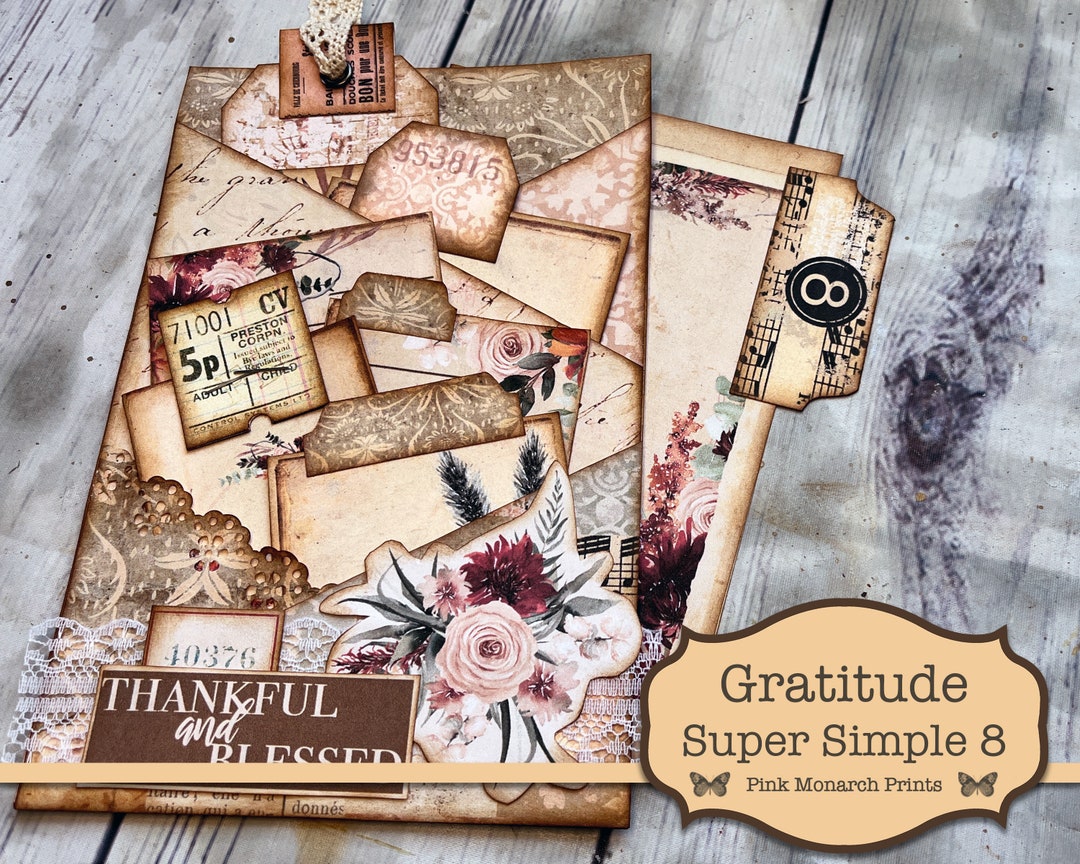Gratitude Super Simples 8, Digital Junk Journal Kit, Junk Journaling ...
