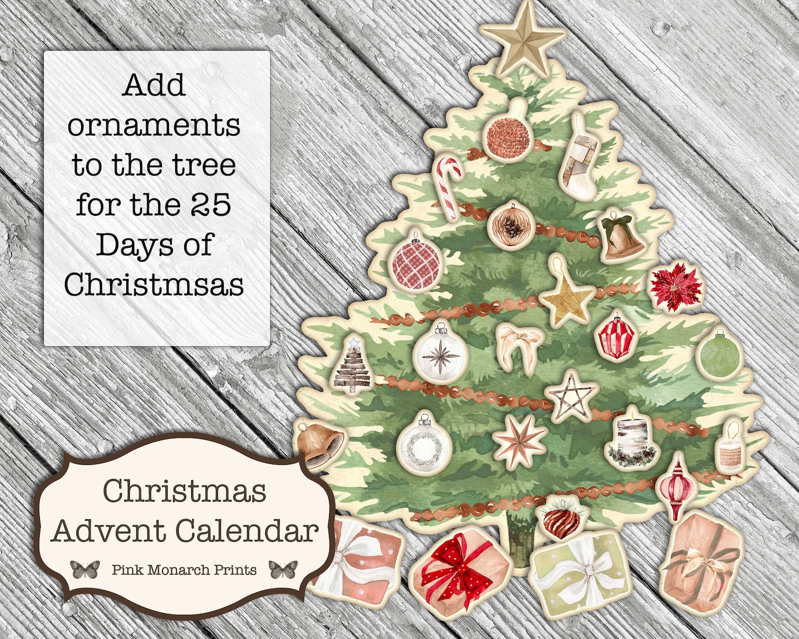 Printable Christmas Advent Calendar, Printable Papers, November ...