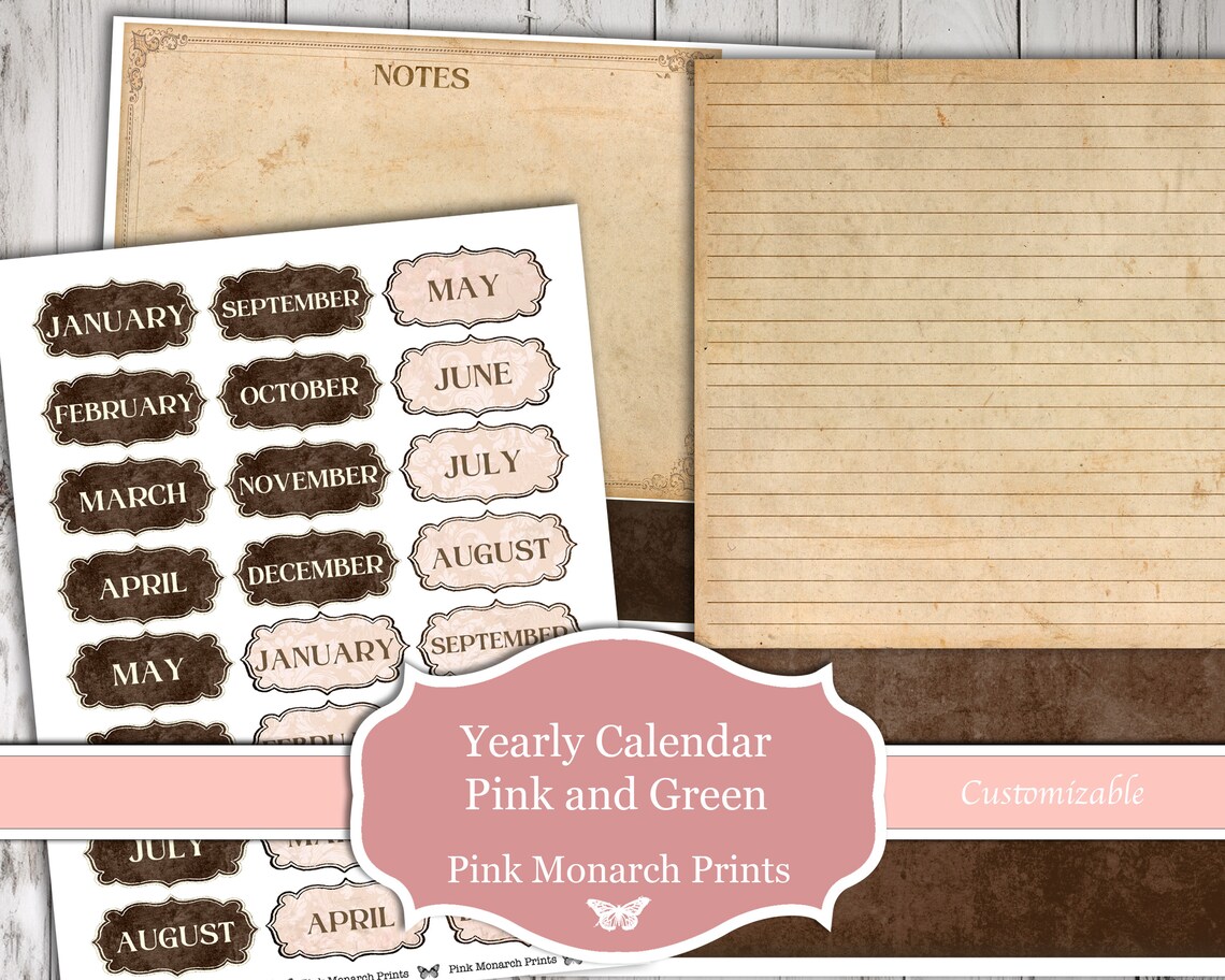Custom, Junk Journal Calendar, Digital Planner, Junk Journaling Digital ...