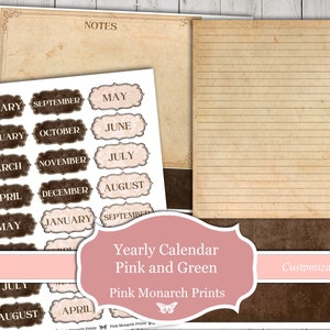 Custom, Junk Journal Calendar, Digital Planner, Junk Journaling Digital ...