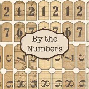 Digital Numbers, Junk Journaling Ephemera, Printable Numbers, Digital ...