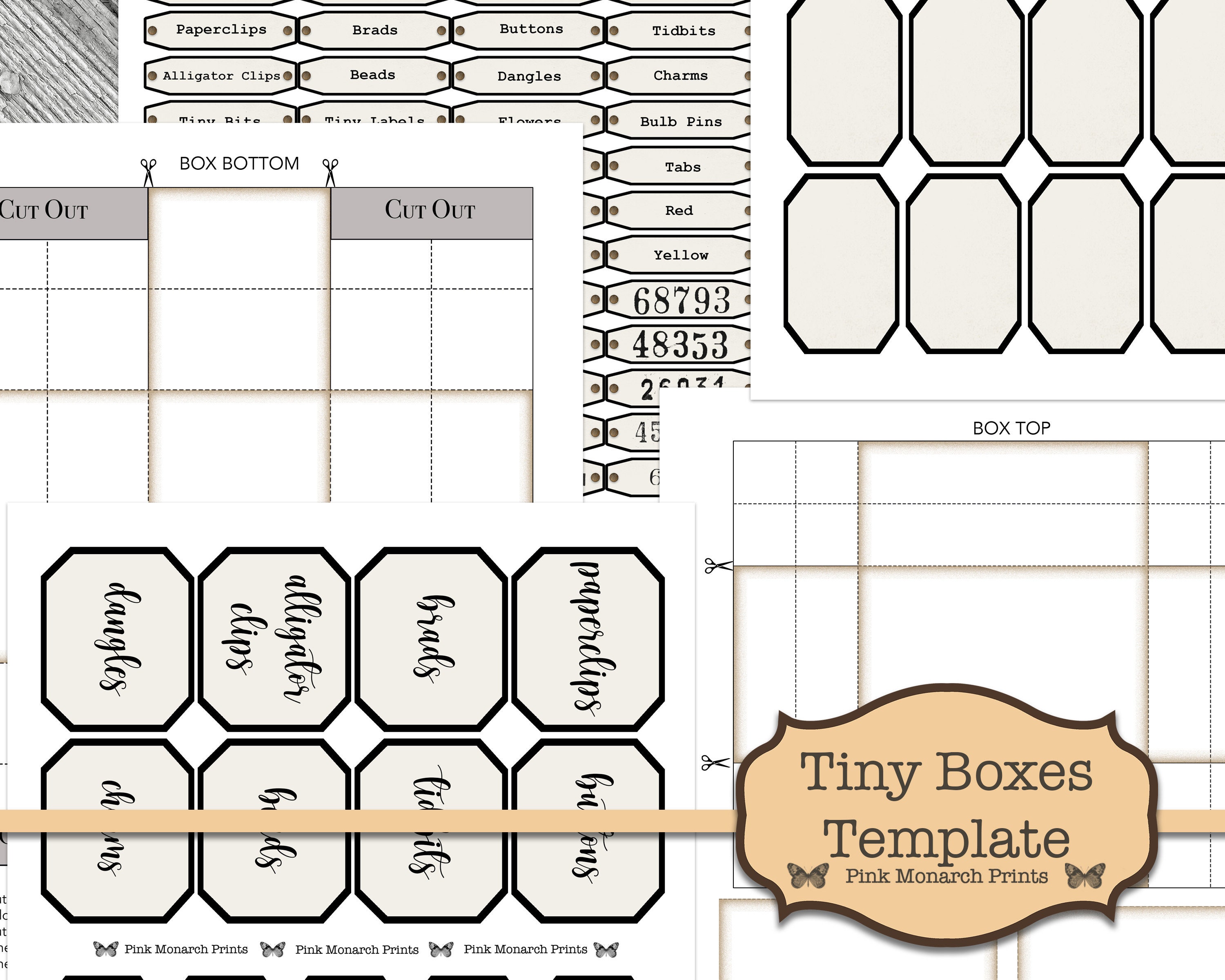 Tiny Boxes Template: Printable Junk Journal Ephemera (digital Download ...
