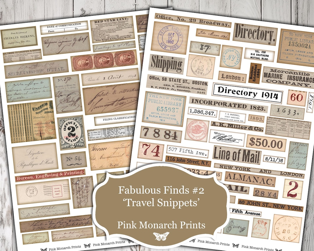 Fabulous Finds 2 Travel Snippets, Tiny Labels, Tidbits, Embellishments ...