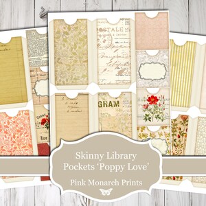 Skinny Library Pockets, Botanical, Pockets, Poppy Love Collection ...