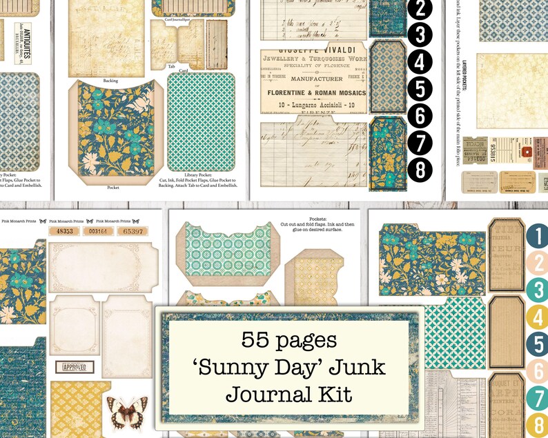 Sunny Day Junk Journal Kit: 55 Pages, Large Printable Collection for ...