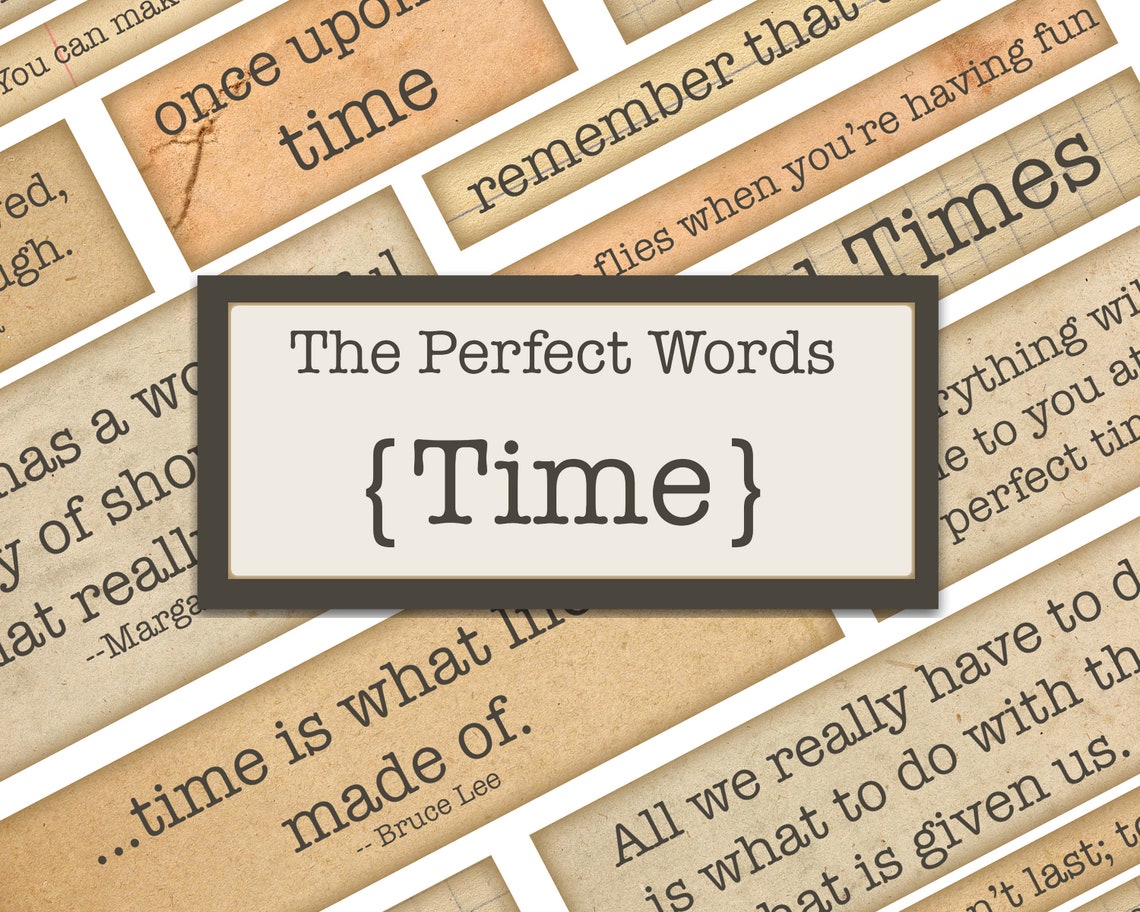 Time Quotes, Digital Inspirational Words, Printable Junk Journaling ...