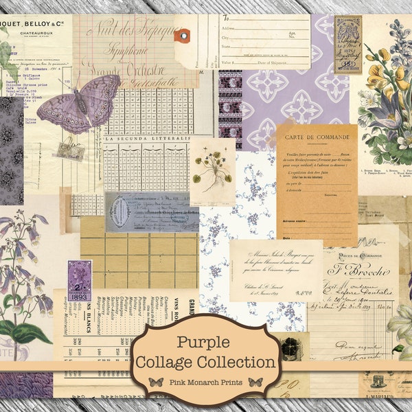 Purple Collage Kit - Etsy