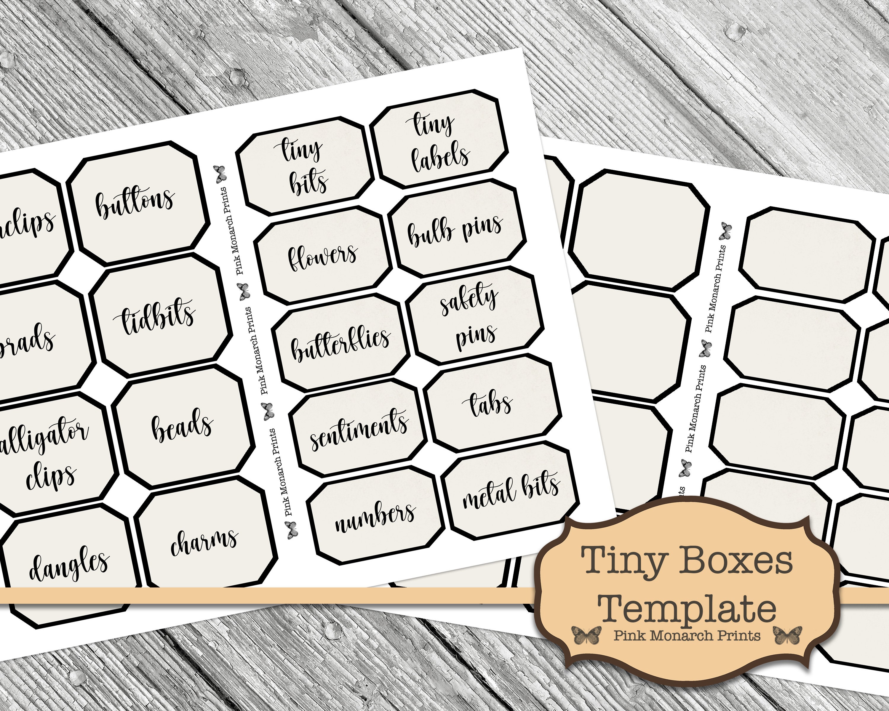 Tiny Boxes Template: Printable Junk Journal Ephemera (digital Download ...