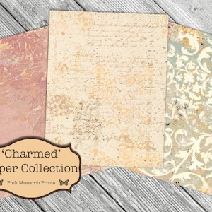 Charmed Papers, Junk Journal Digital Papers, Printable Junk Journal ...