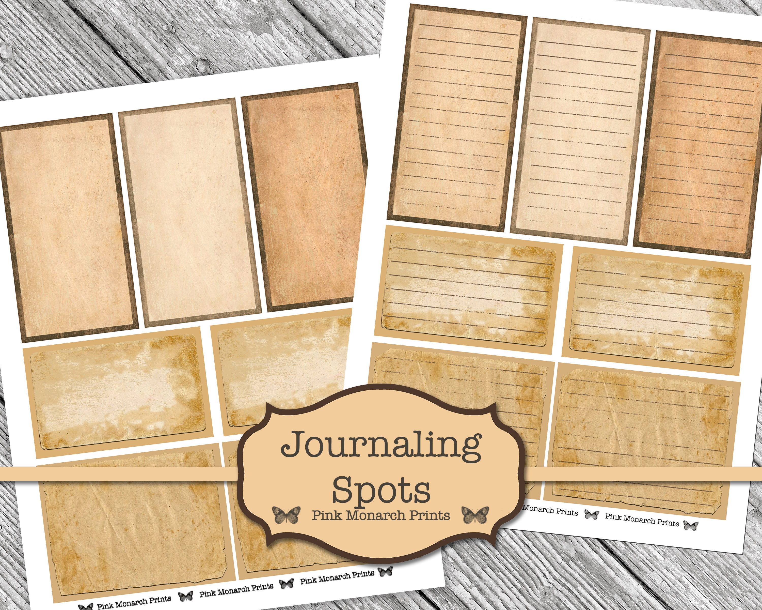 Journaling Spots, Junk Journal Kit, Junk Journaling Digitals, Lined ...
