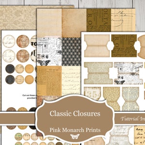 Classic Closures, Junk Journal Supplies, Vintage Ephemera, Junk Journal ...