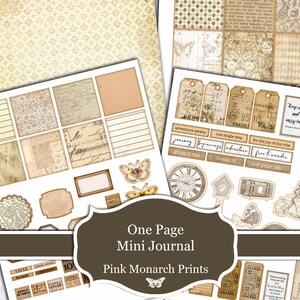 One Page Mini Journal, Tutorial, Printable Kit, Folio, Junk Journal ...