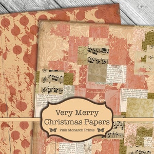 Very Merry Christmas Junk Journal, Junk Journal Kit, Digital Junk ...
