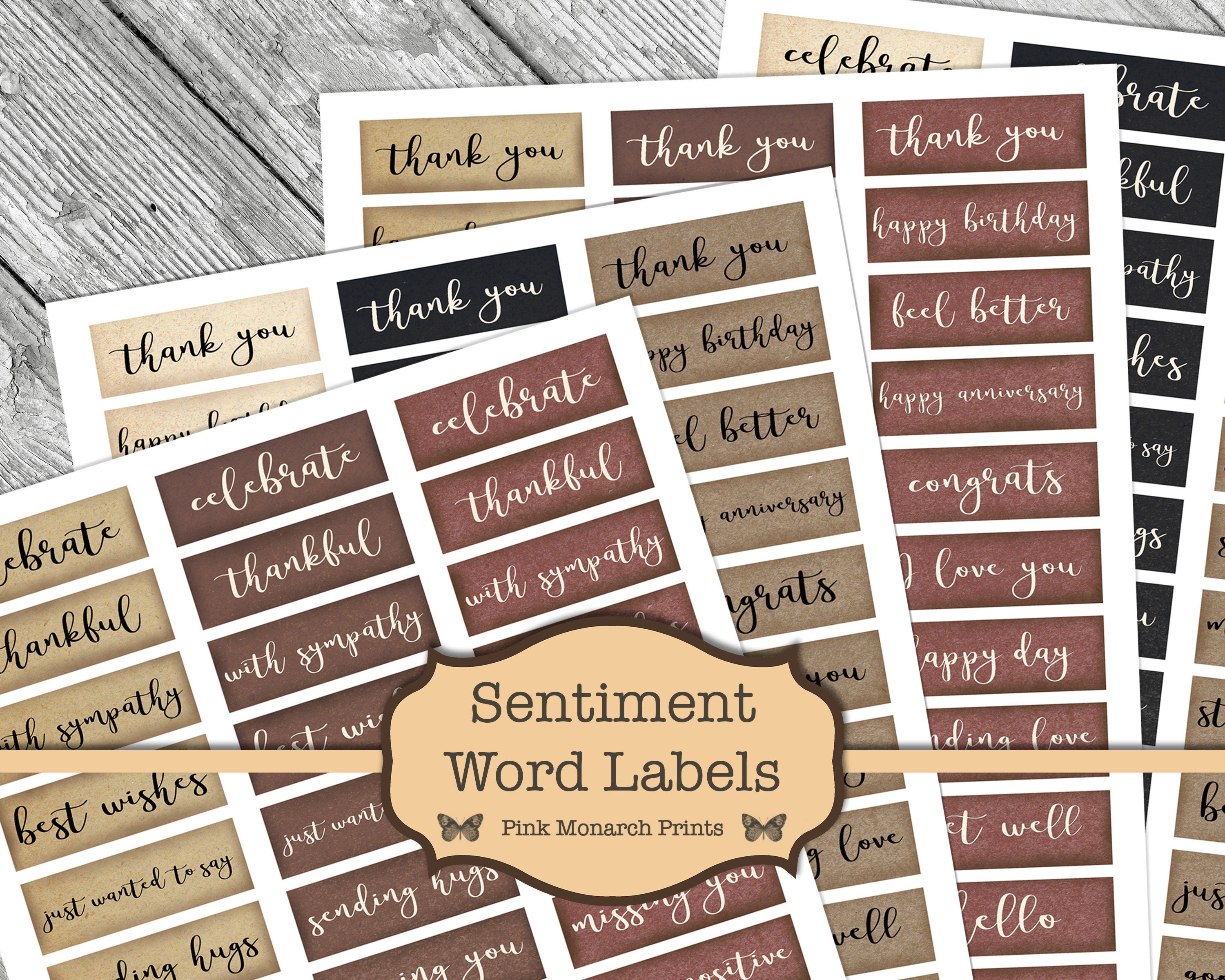 Sentiment Word Labels Junk Journaling Words Words for Junk - Etsy