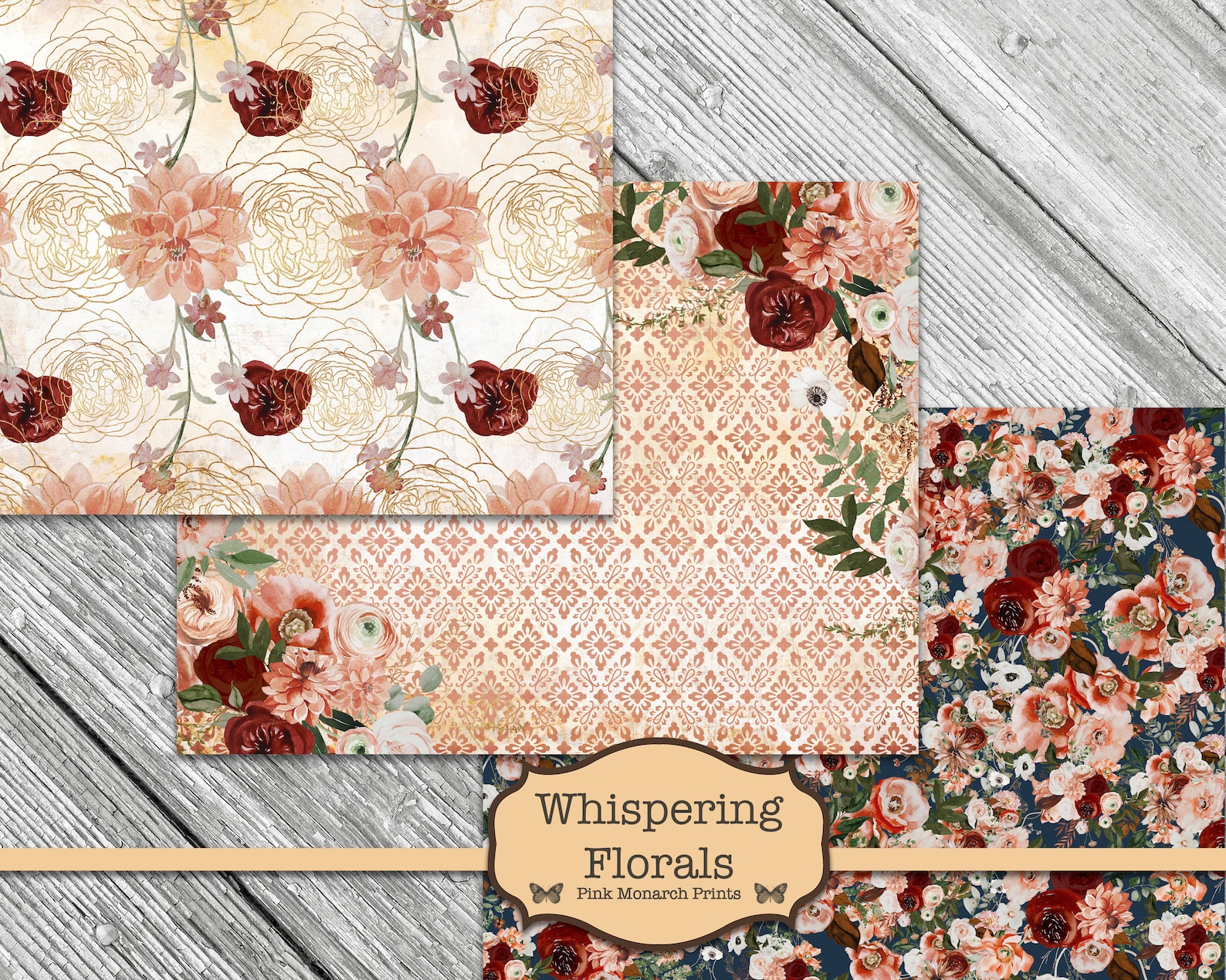 Whispering Florals, Junk Journal Kit, Digital Junk Journal, Junk ...
