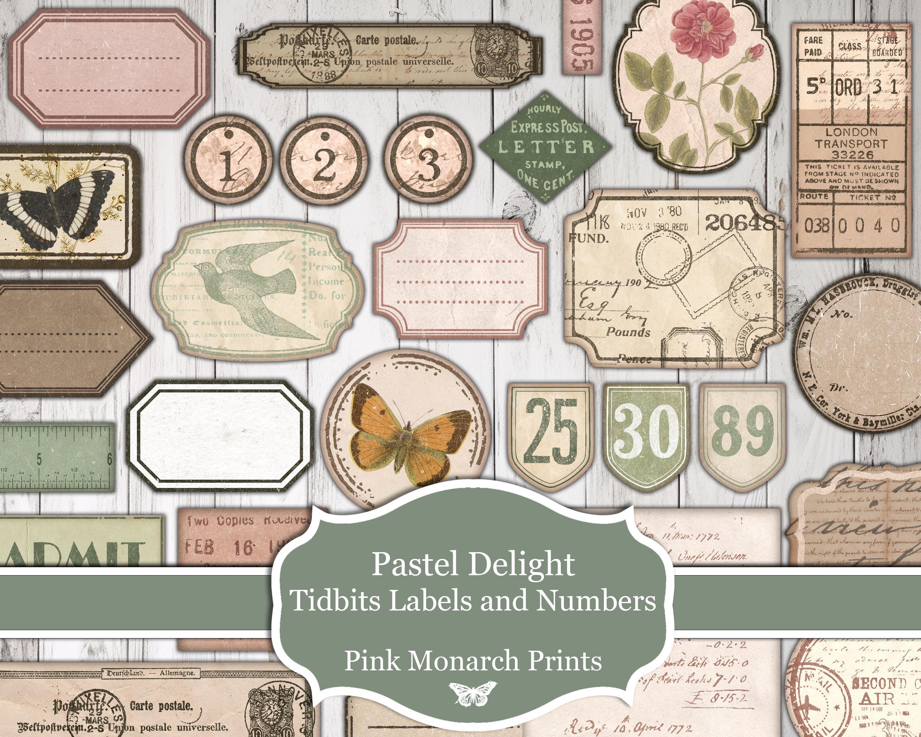 Pastel Delight Tidbits Labels and Numbers: Printable Junk Journal ...