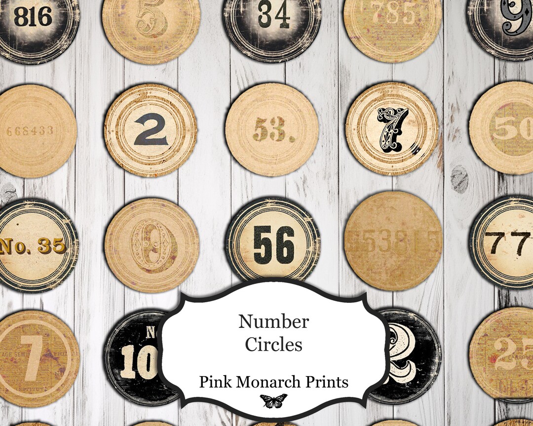 Number Circles, Printable, Junk Journaling, Supplies, Junk Journal Kit ...