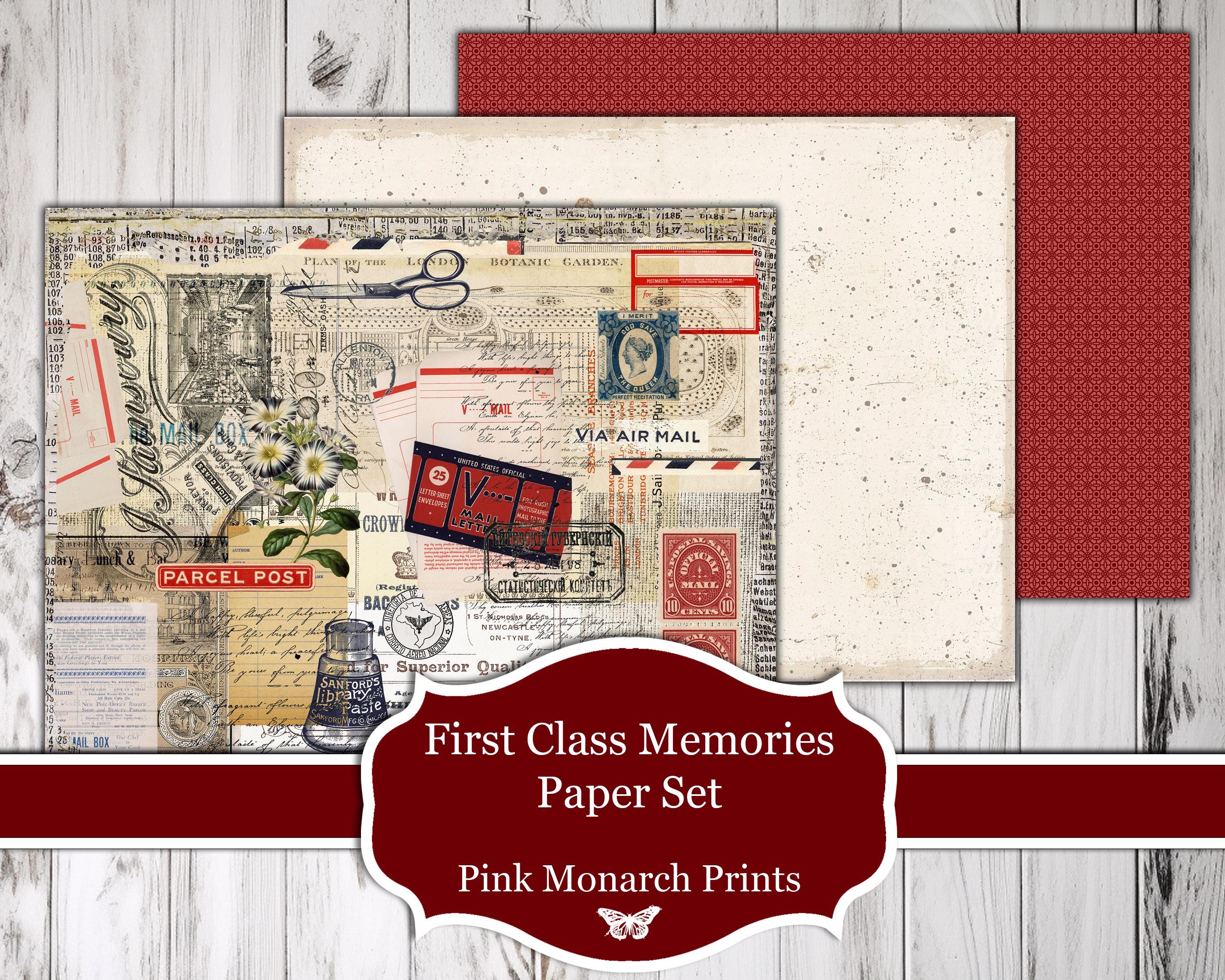 First Class Memories Paper Set, Printable Scrapbooking and Junk ...