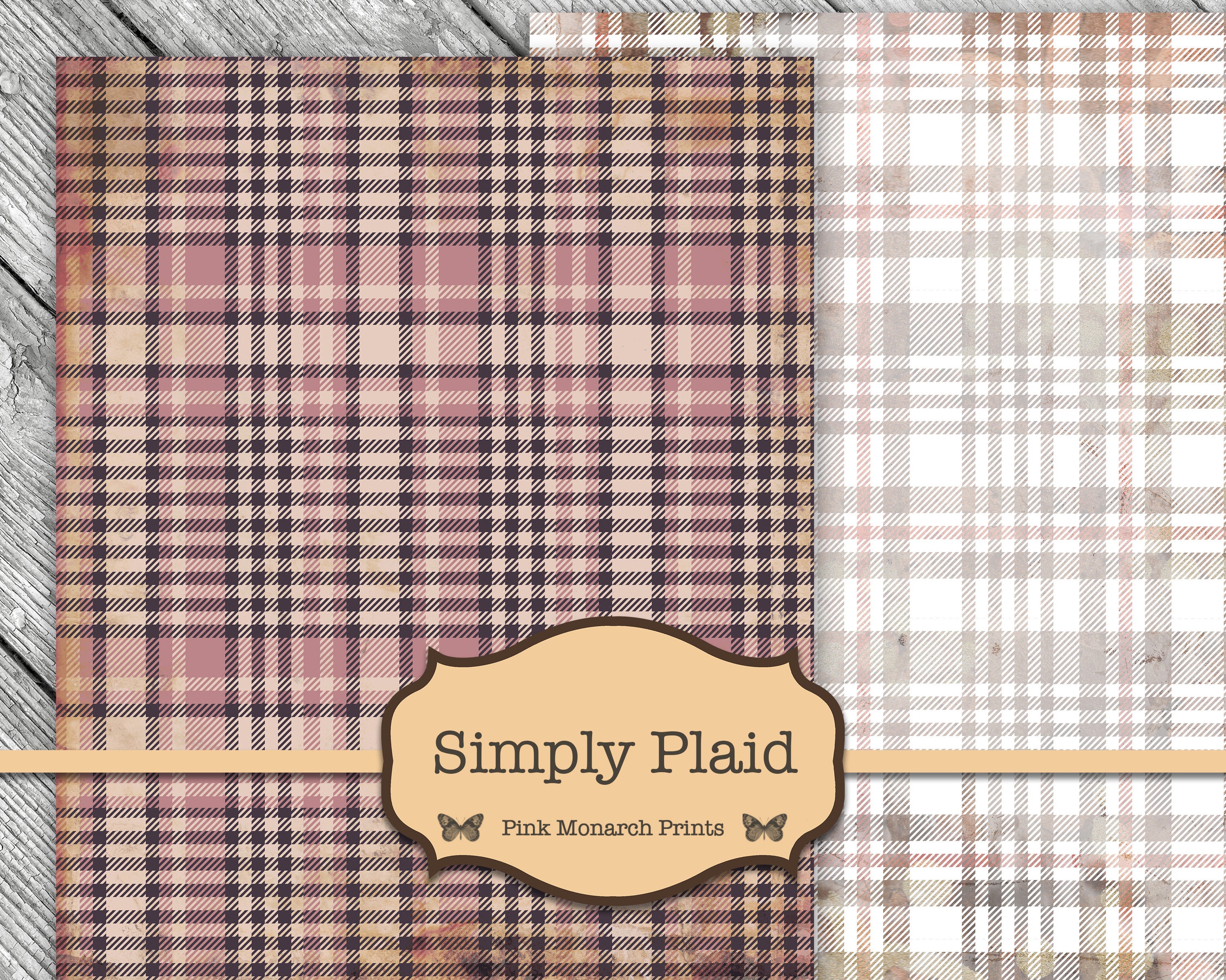 Simply Plaid Papers, Junk Journal Supplies, Vintage Ephemera, Junk ...