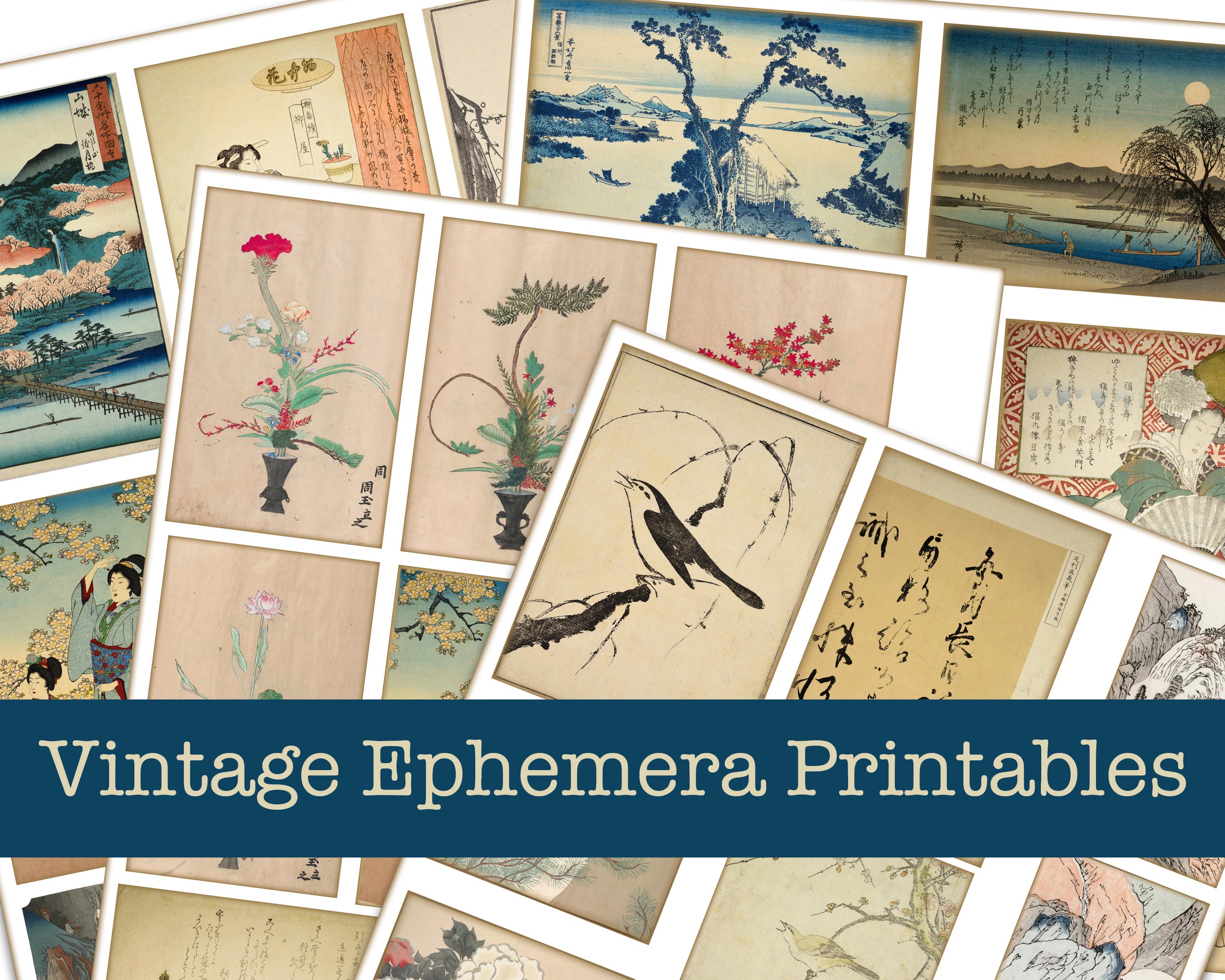 Asian Digital Paper Pack, Asian Journal Pack, Japanese Junk Journal Kit ...