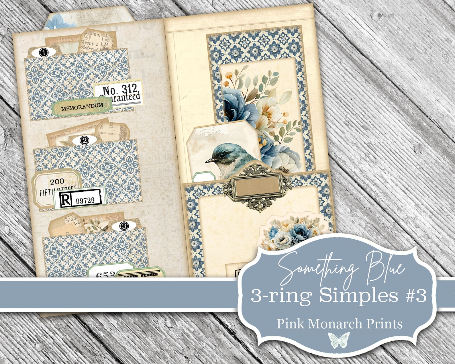 Something Blue Junk Journal Kit #3: Scrapbooking Folio (digital ...