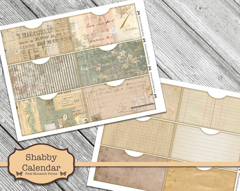 Shabby Calendar Junk Journal Calendar Digital Planner Junk | Etsy