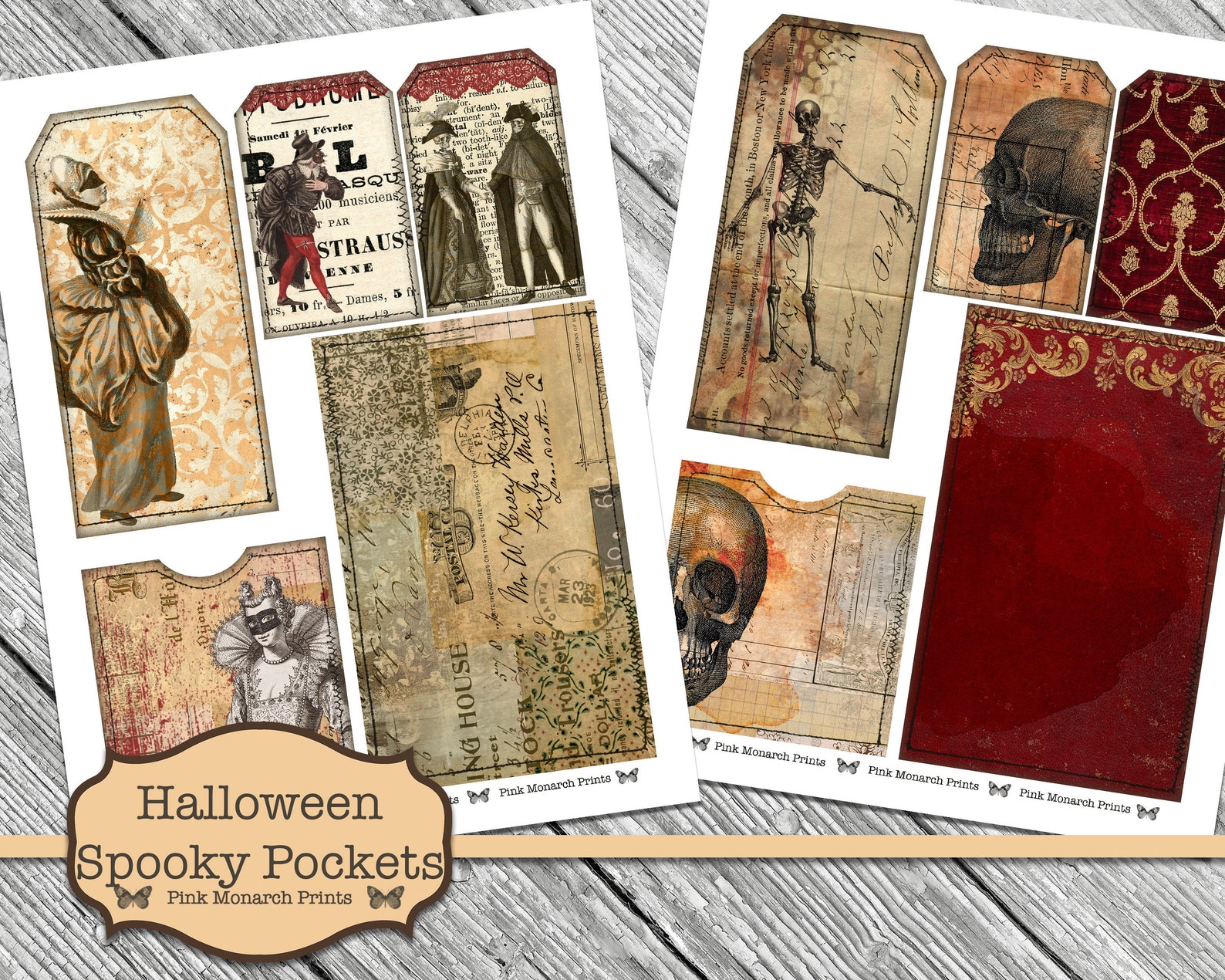 Halloween Spooky Pockets, Junk Journal Kits, Haunted Junk Journal ...