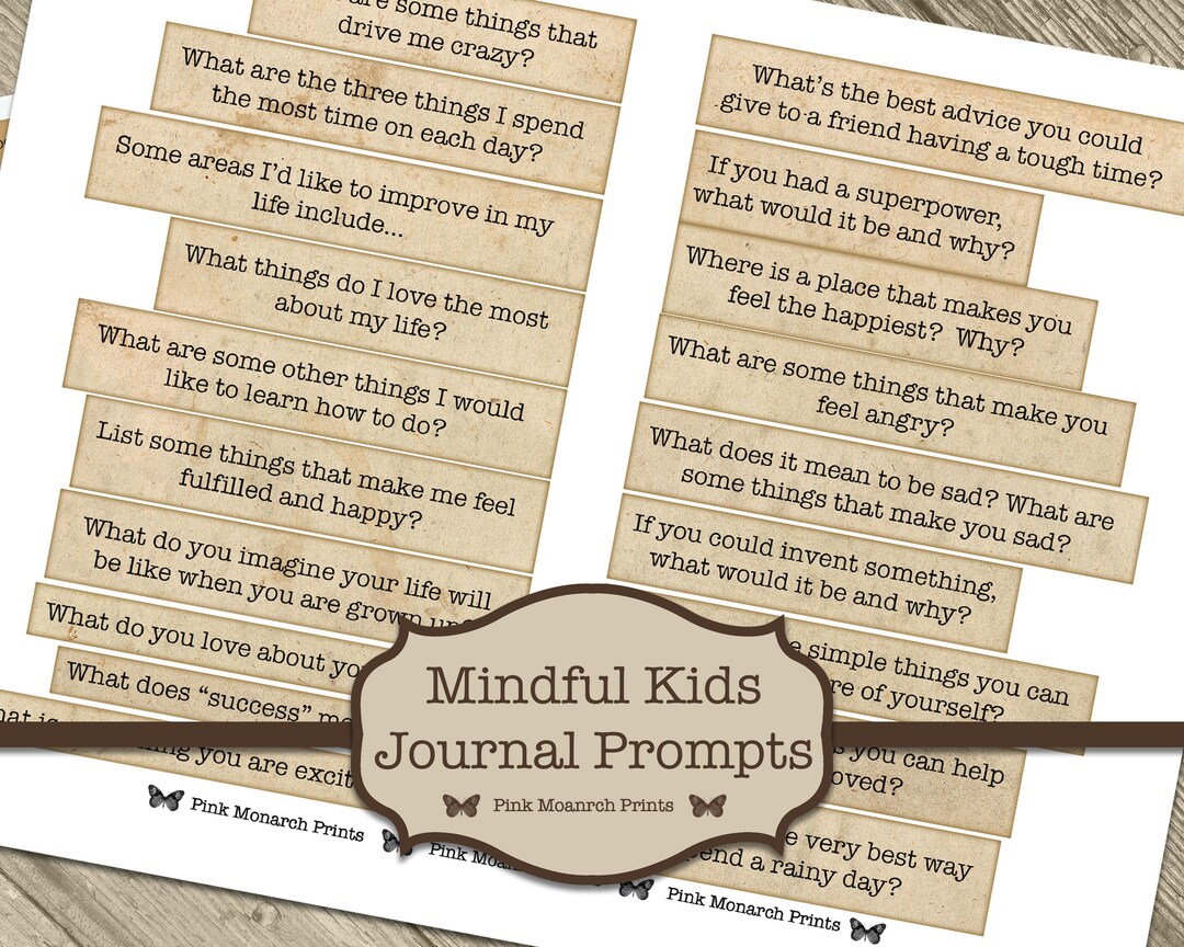 Mindfulness Journal for Kids, Digital Junk Journaling Words, Printable ...