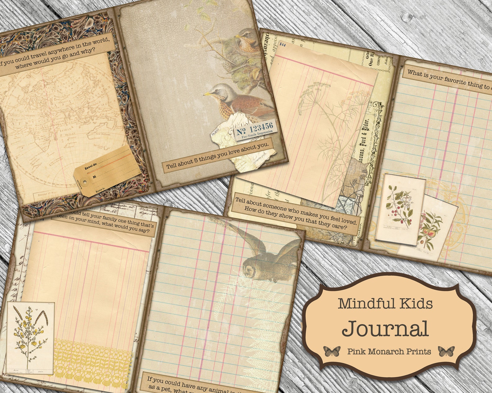 Mindfulness Journal for Kids, Junk Journal Kit , Homeschooling Journal ...