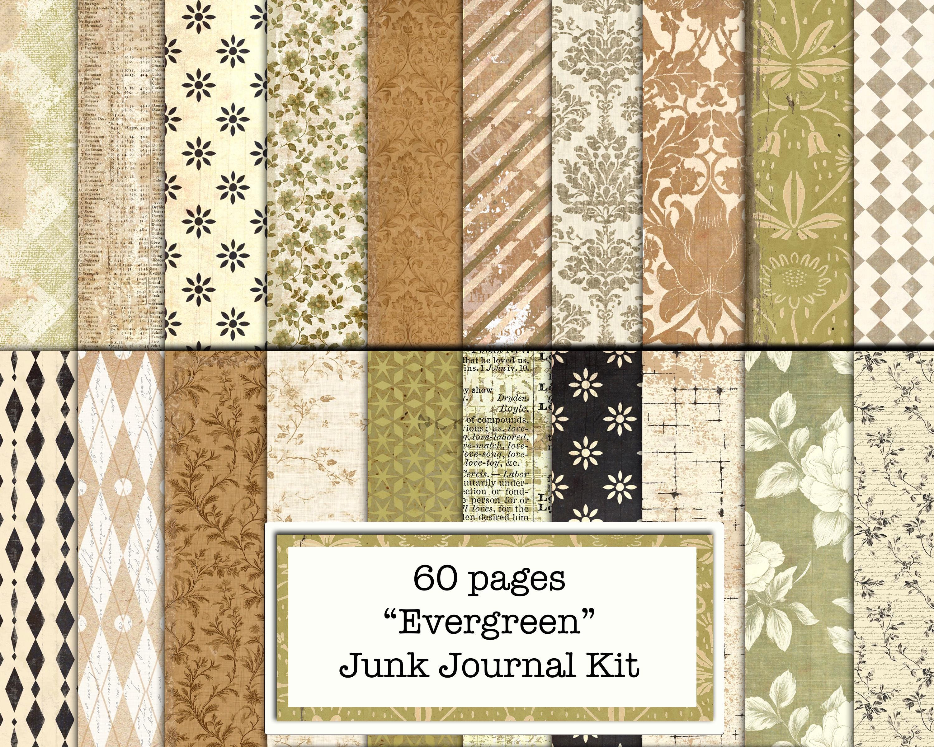 Evergreen Junk Journal Kit: 60 Pages, Large Printable Collection for ...