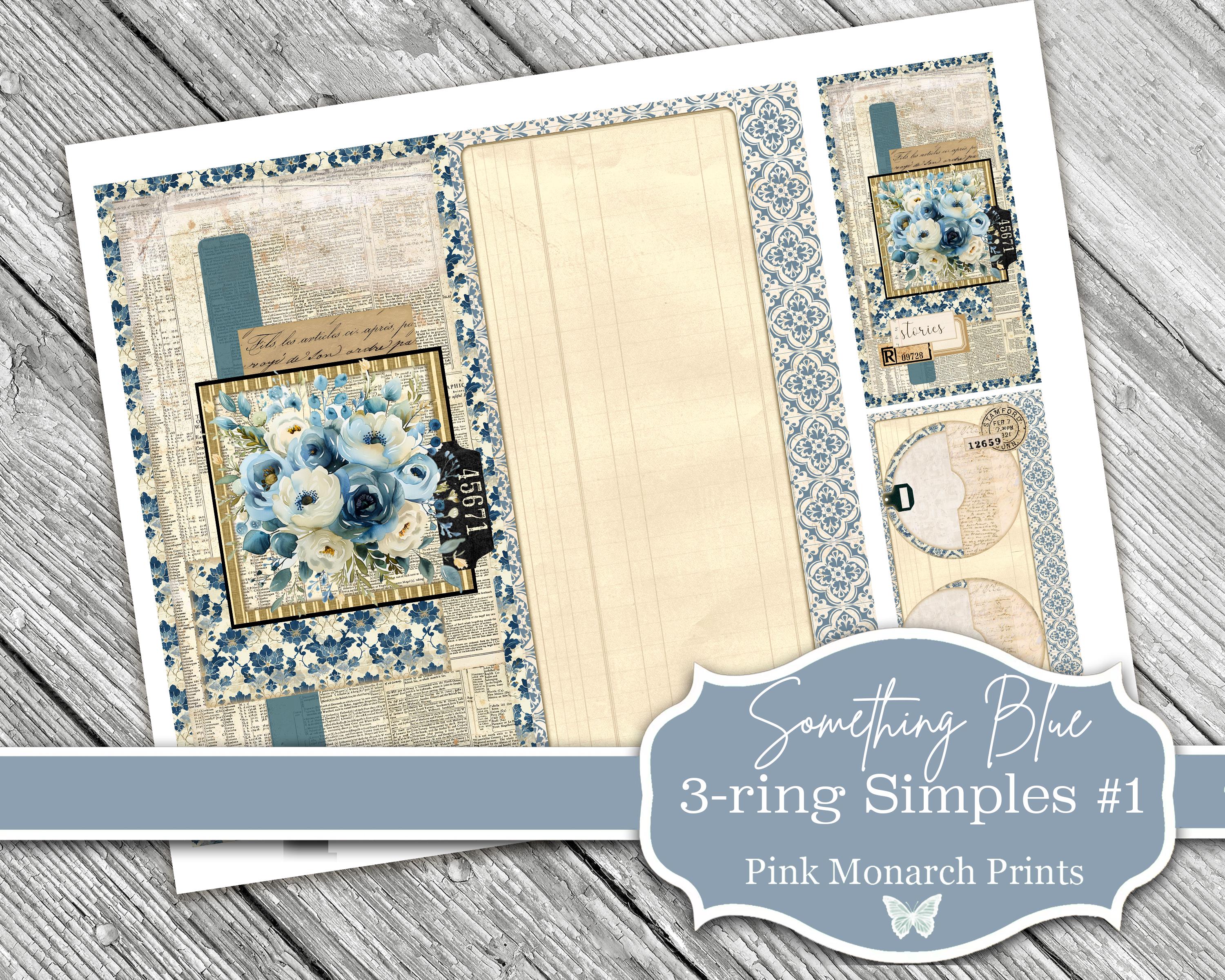 Something Blue Junk Journal Kit #1: Scrapbooking Folio (digital ...