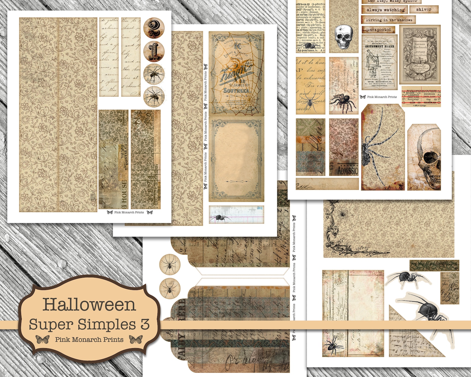 Halloween Super Simples 3 Junk Journal Kit Digital Junk - Etsy