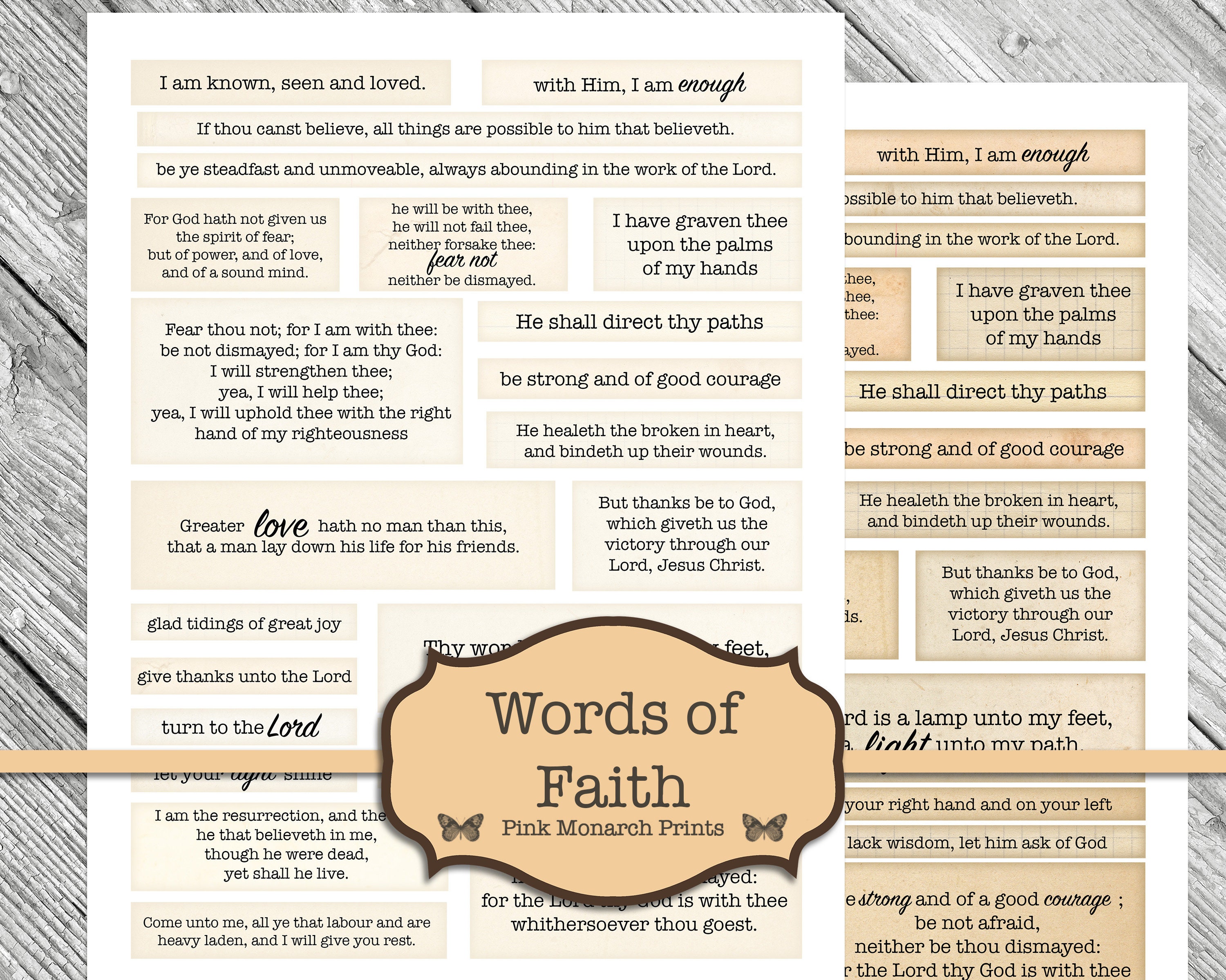 Words of Faith, Digital Words, Embellishments for Junk Journals ...