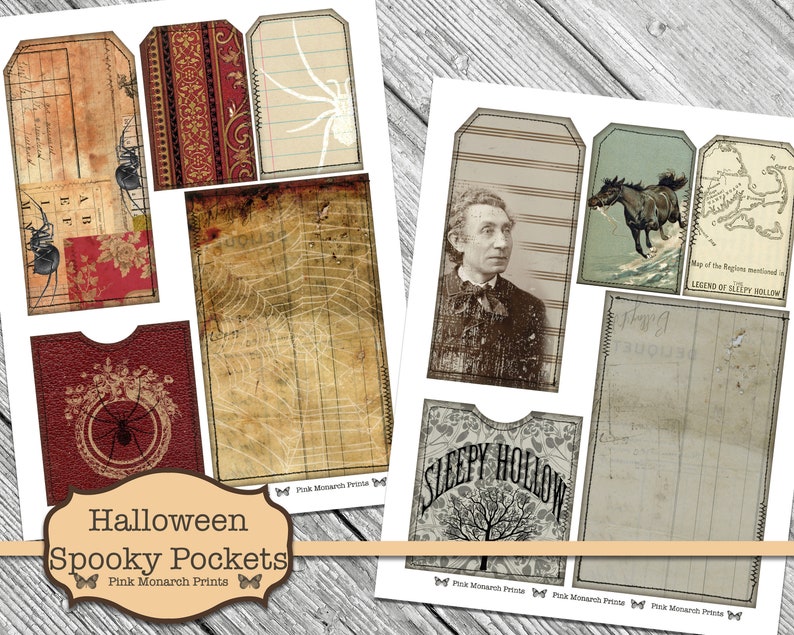 Halloween Spooky Pockets, Junk Journal Kits, Haunted Junk Journal ...