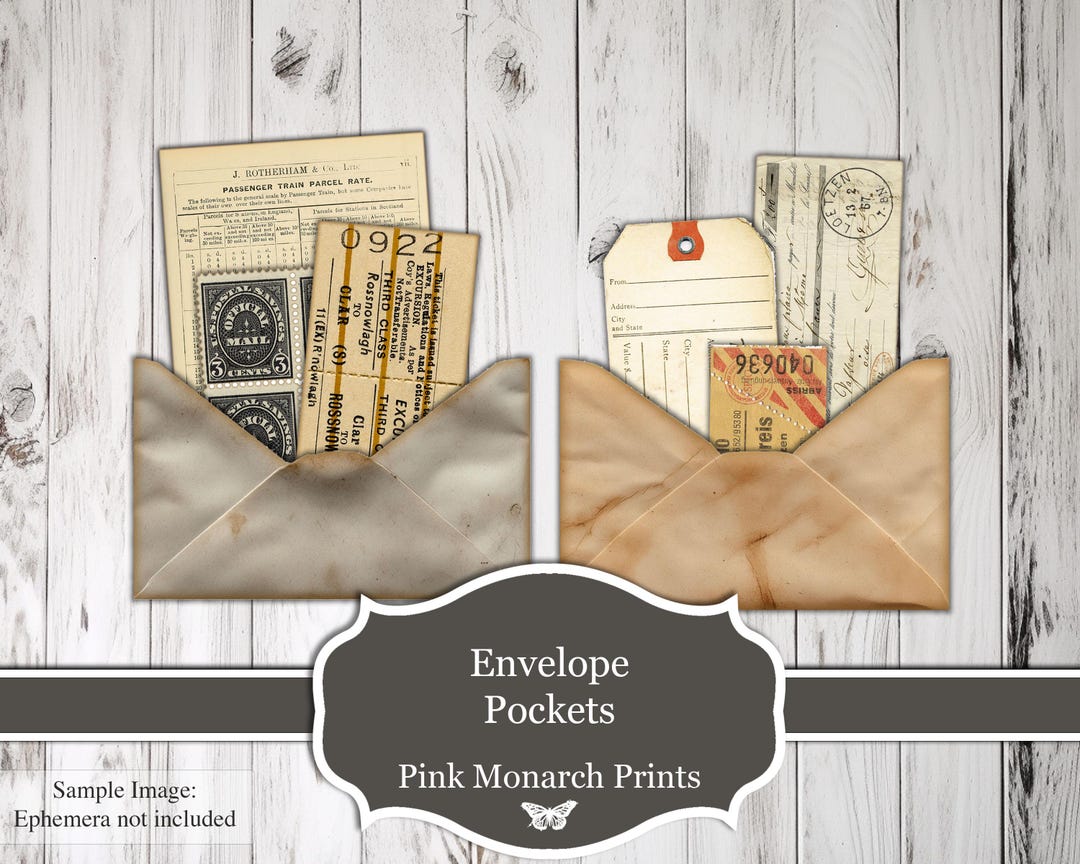 Envelope Pockets, Digital Junk Journal, Printable, Junk Journal Kit ...