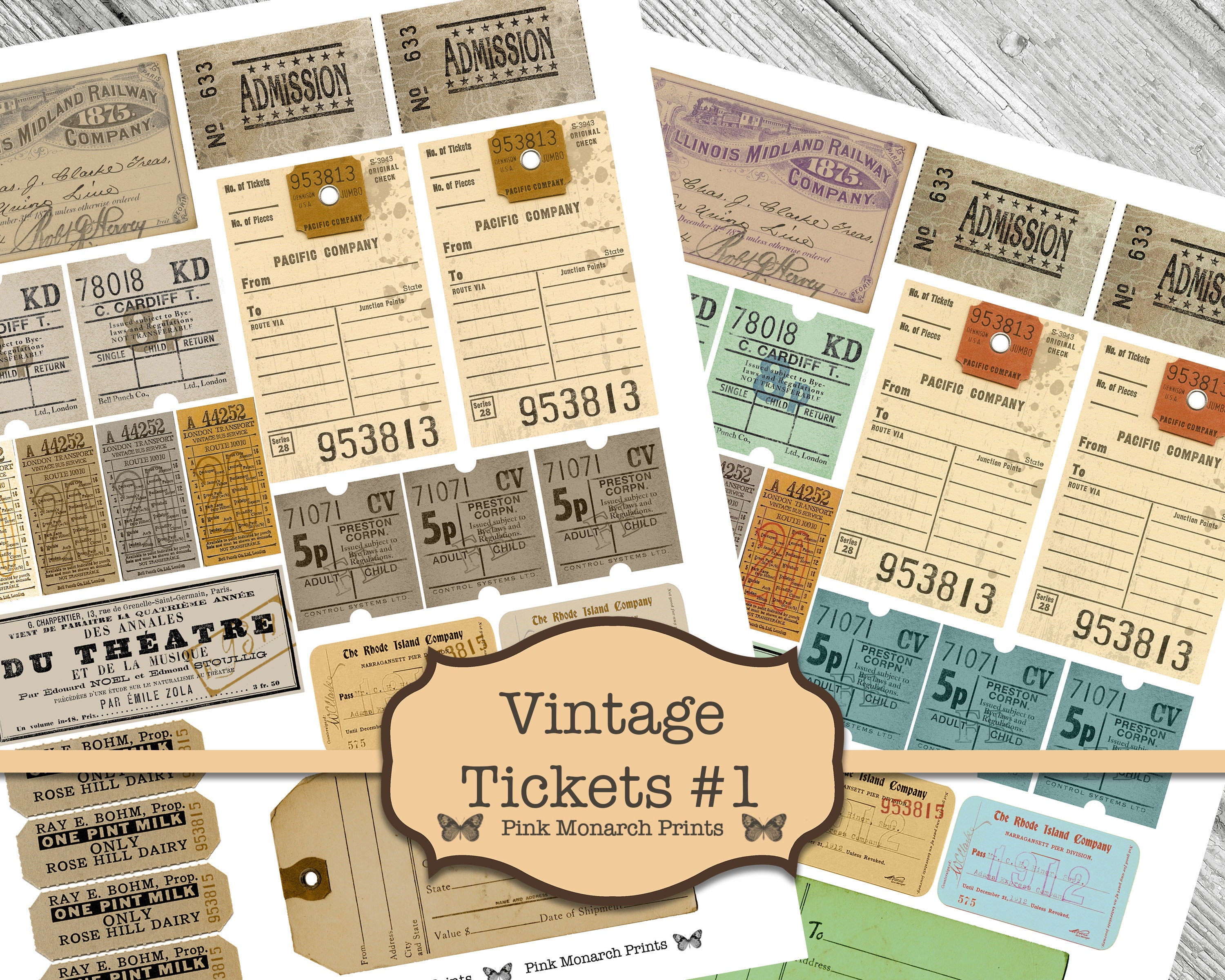 Vintage Tickets Junk Journal Kit Junk Journaling Digitals | Etsy