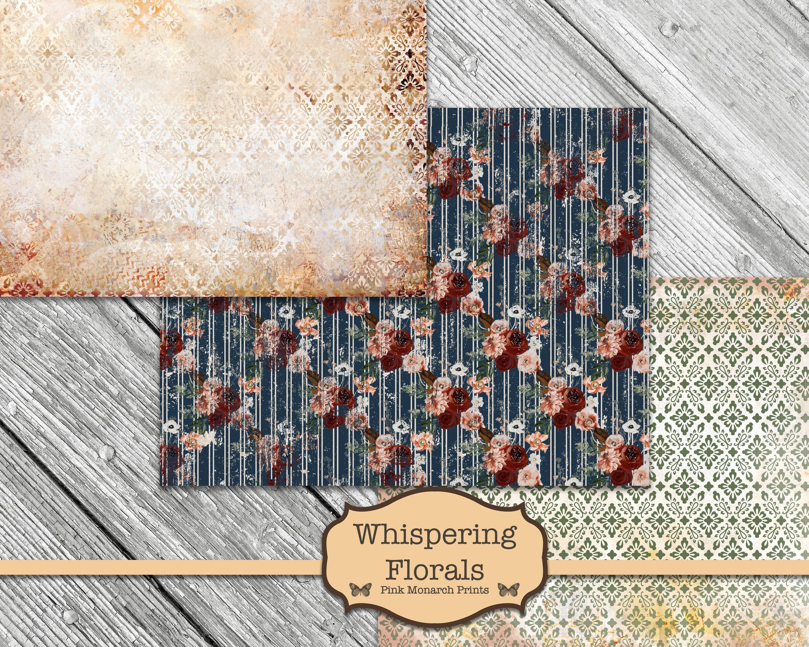Whispering Florals, Junk Journal Kit, Digital Junk Journal, Junk ...